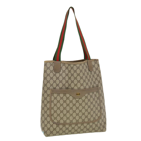 Gucci | Bags | Gucci Gg Canvas Web Sherry Line Tote Bag Beige Red Green 392003 Auth Rd5204 ...